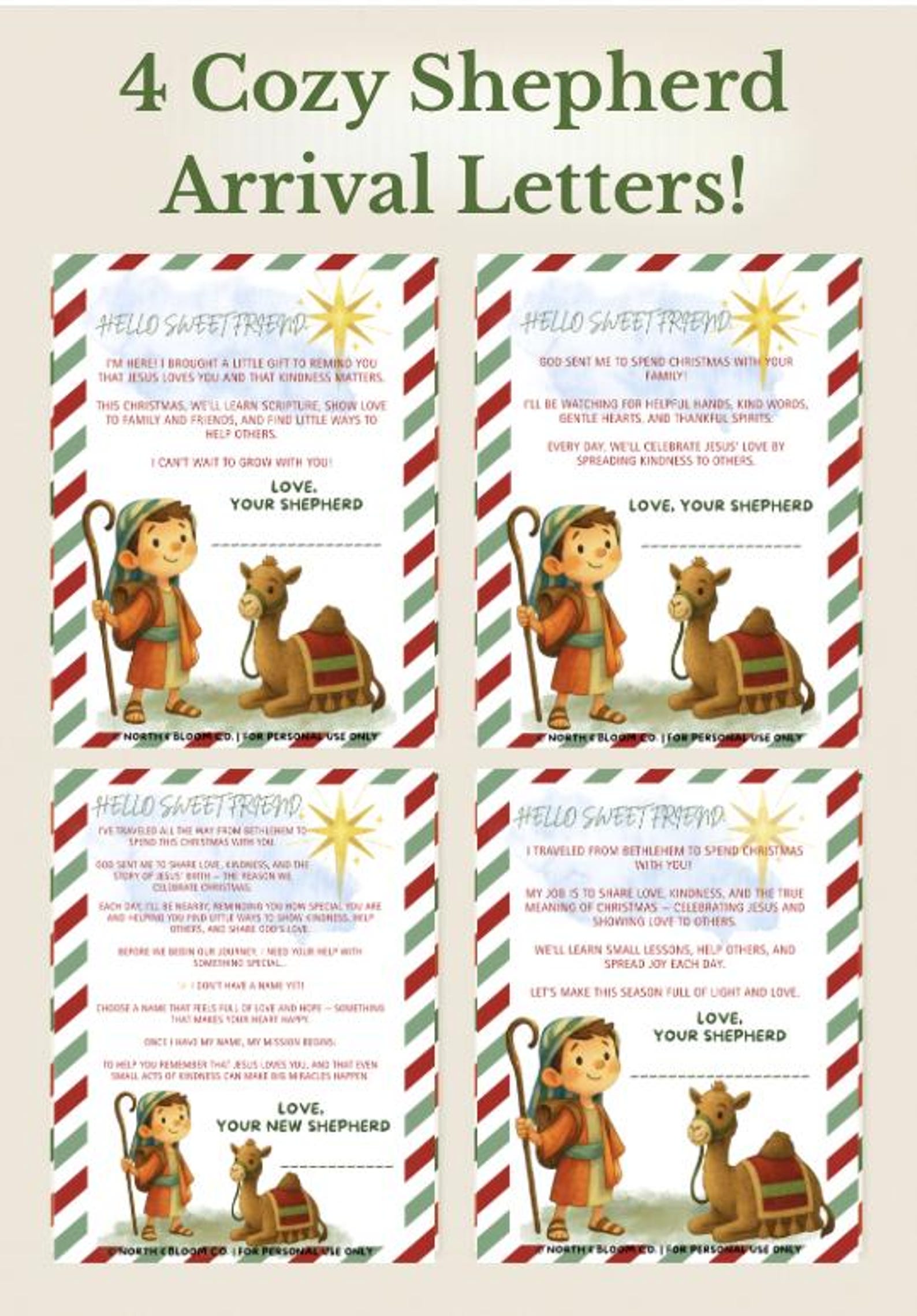 Shepherd on the Search Arrival Letter Set | 4 Printable Arrival Letters ...