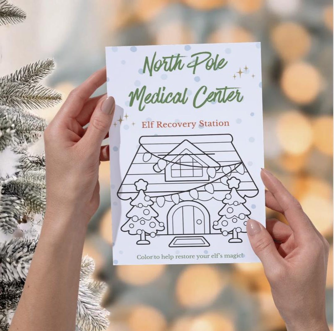 Elf Recovery Coloring Page | North Pole Medical Center Coloring Sheet ...