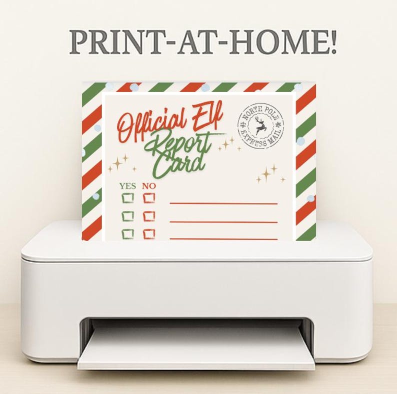 Elf Report Card • Printable Elf Behavior Report • Christmas Elf Note ...