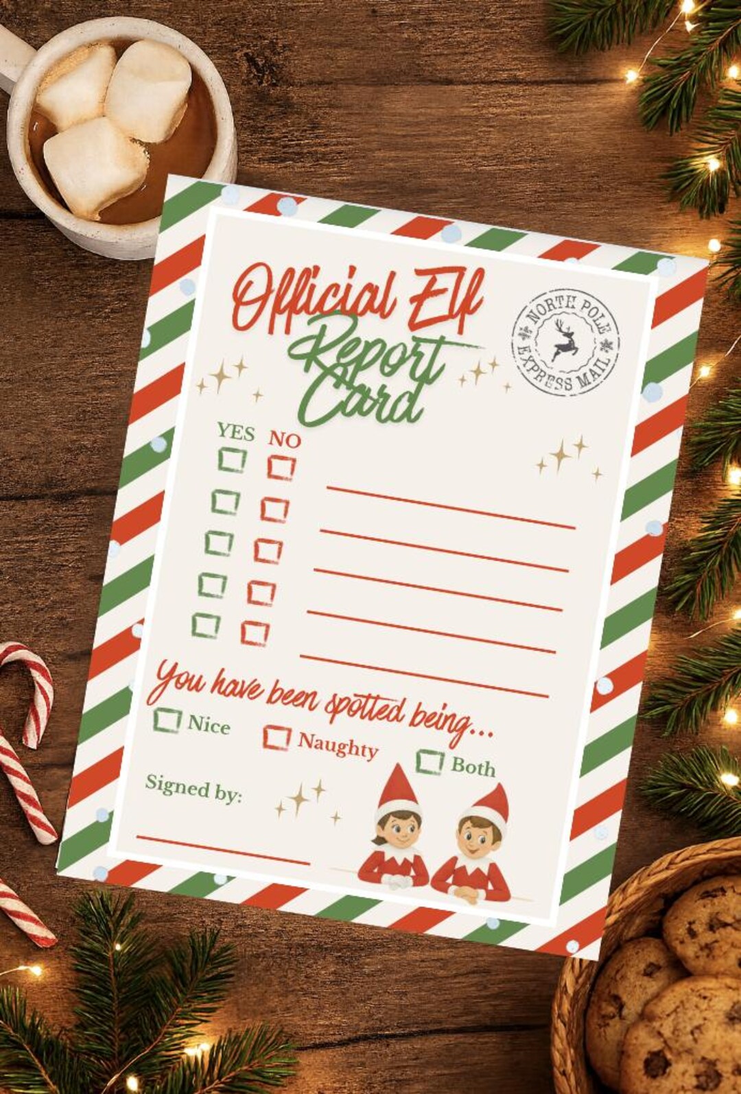 Elf Report Card • Printable Elf Behavior Report • Christmas Elf Note ...