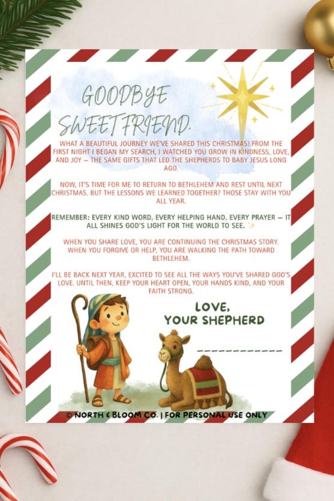 Shepherd on the Search Departure Letter • Goodbye Note • Printable ...
