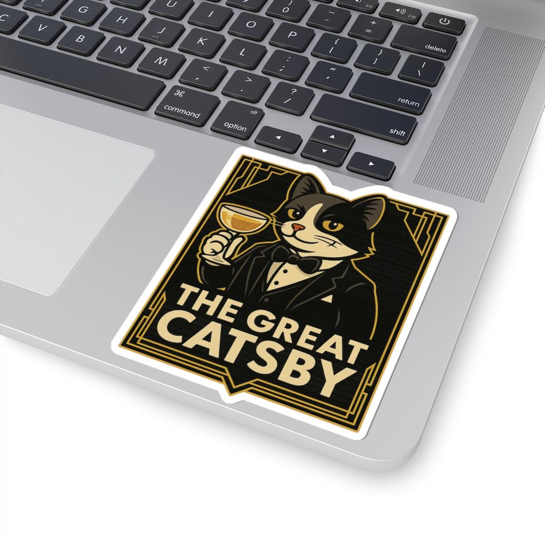 The Great Catsby Sticker | Cat Parody Art Deco Sticker | Funny Cat ...