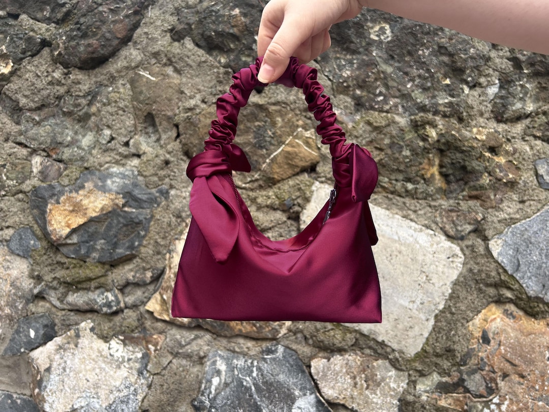 Small Satin Evening Wedding Prom Purse Bag, Simple Small Satin Elegant ...