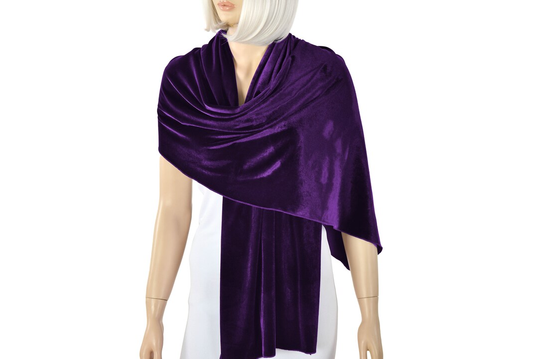 Purple Double Sided Velvet Purple Shawl Wrap Bolero Winter Wedding Shrug, Warm Winter Evening ...