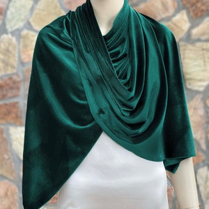 Double Sided Velvet Emerald Green Occassion Shawl, Velvet Evening Wrap ...