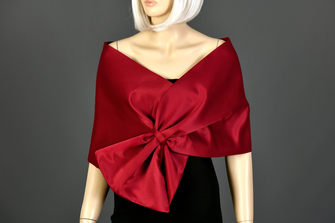 Red Evening Wrap, Formal Hands Free Shawl, Mother of the Bride Dress ...