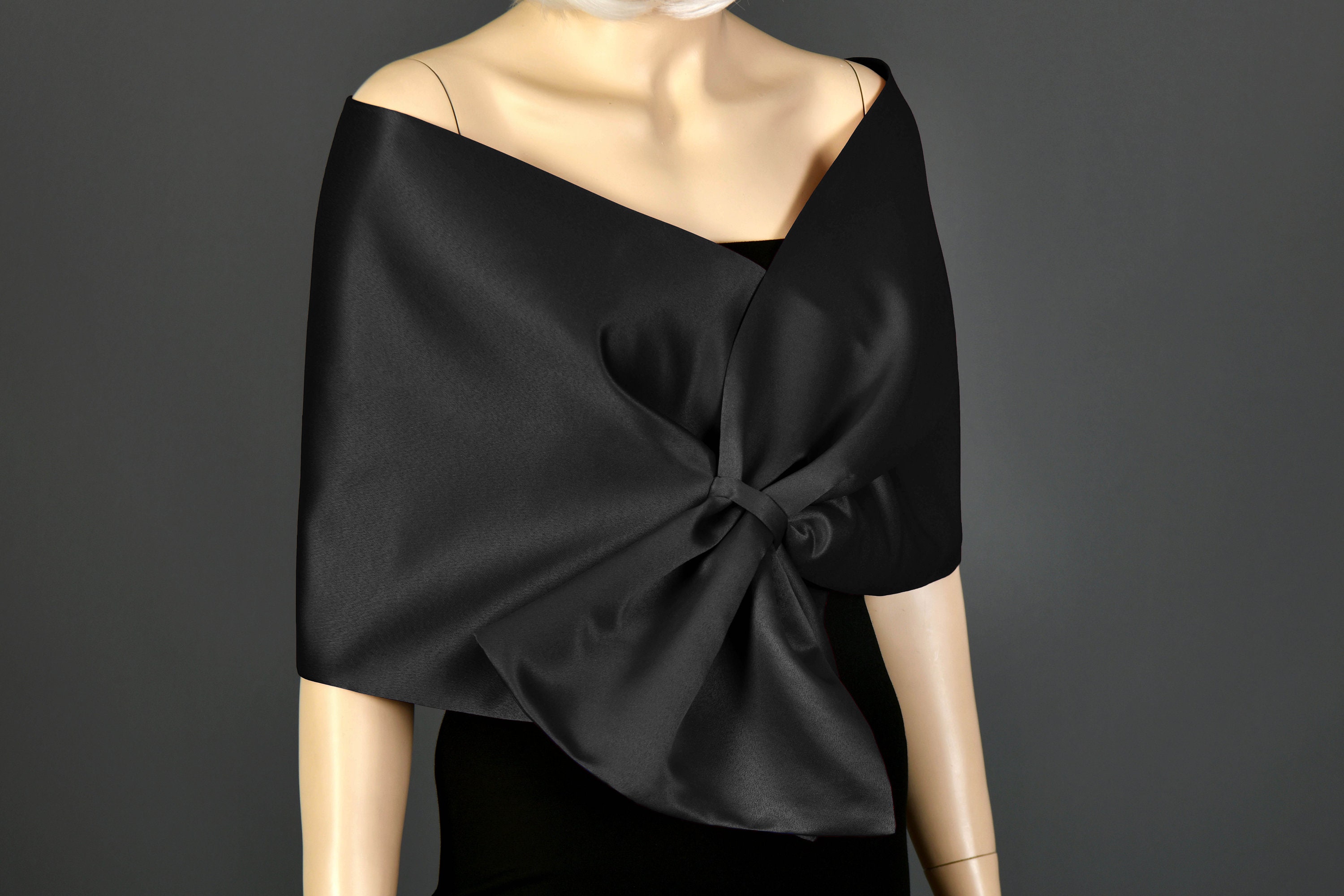 Black Shawl Wrap, Evening Wrap, Wedding Shawl, Stole Shawl Wrap, Shrug ...