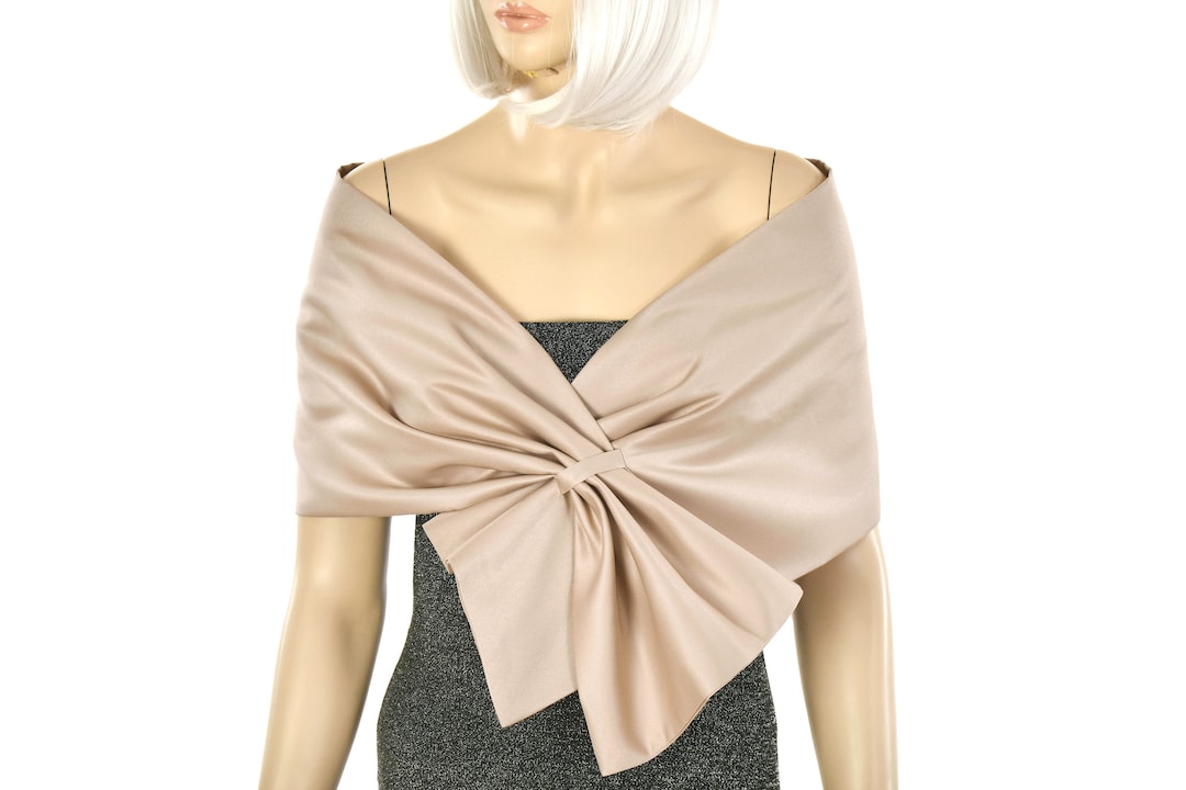 Beige Shawl Wrap, Evening Wrap, Stole Shawl Wrap, Shrug, Formal Pull ...