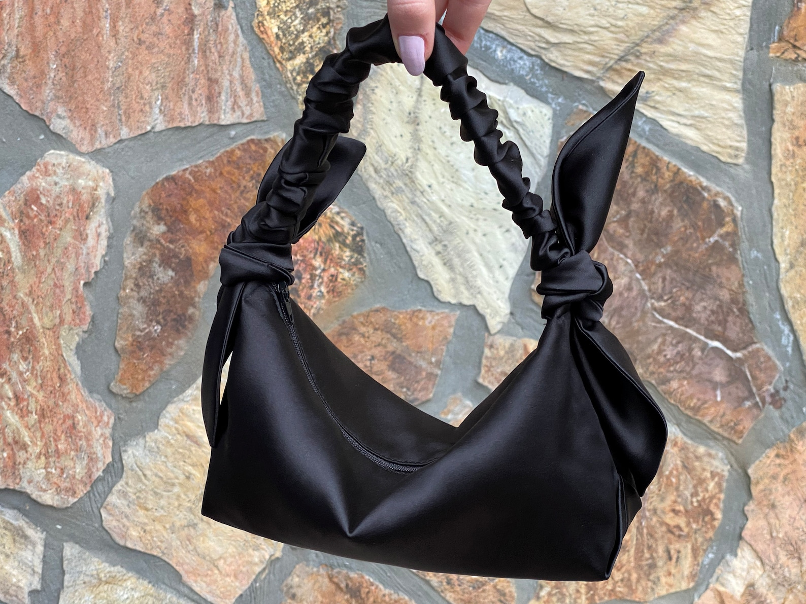 Small Satin Evening Wedding Prom Purse Bag, Simple Small Satin Elegant ...