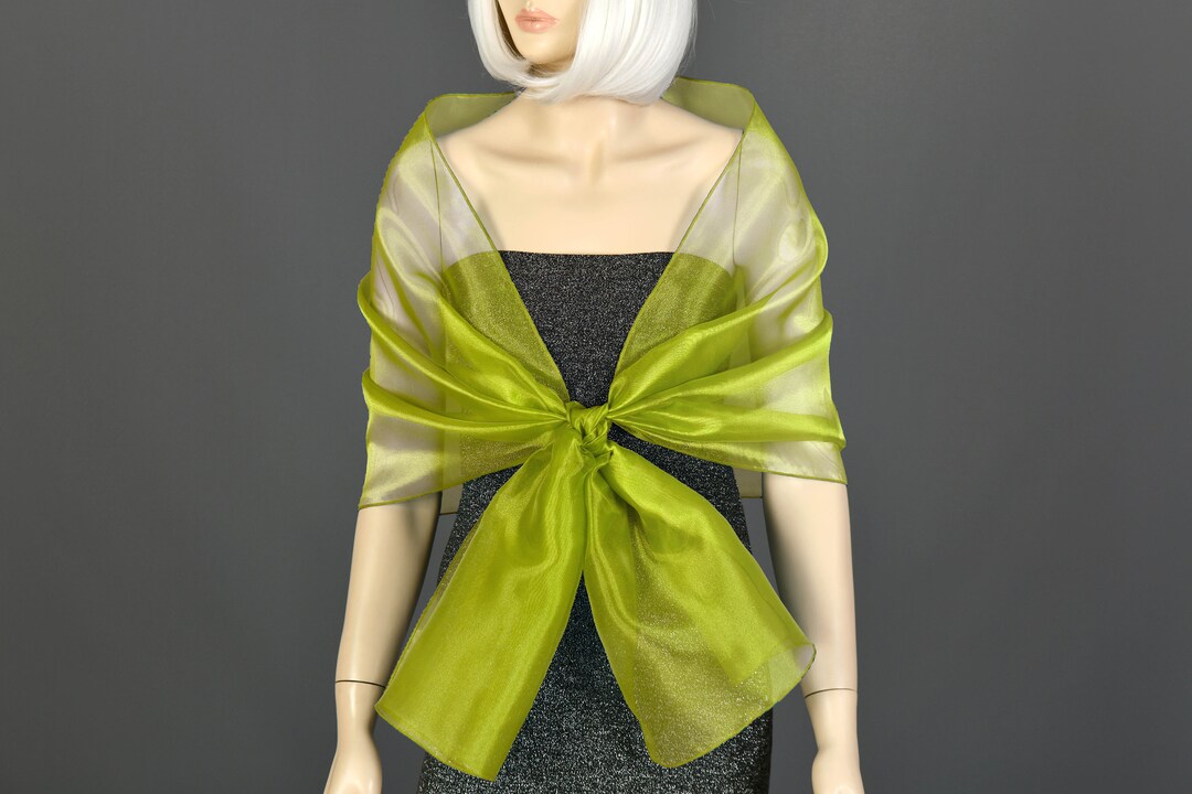 Lime Green, Chartreuse Color, Organza Shawl Wrap Bolero Summer Spring ...