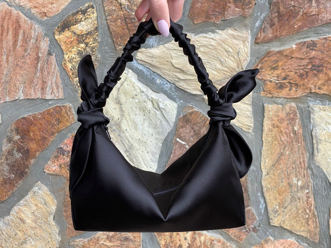 Black Small Satin Evening Prom Purse Bag,simple Small Satin Elegant Bag ...