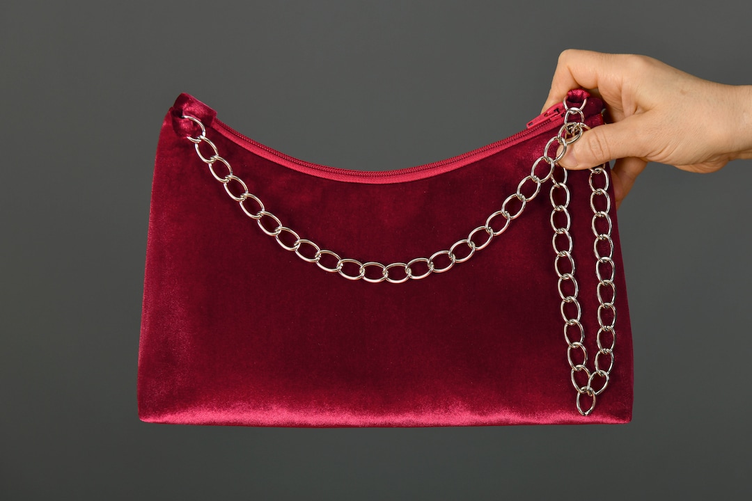 Red Evening Purse Bag With Chain Handle - COLOR OPTION - Etsy