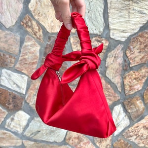 Small Satin Evening Wedding Prom Purse Bag, Simple Small Satin Elegant ...