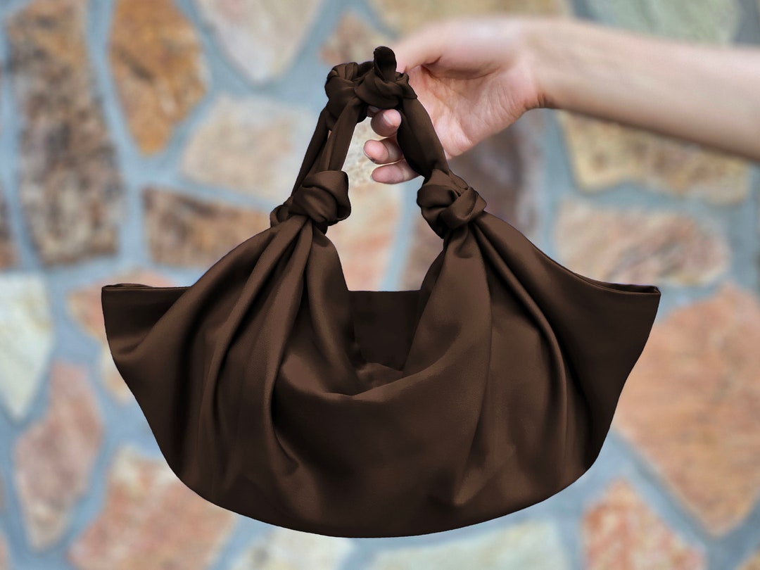 Furoshiki Satin Knot Handbag, Satin Knot Bag Satin, Special Occasion ...