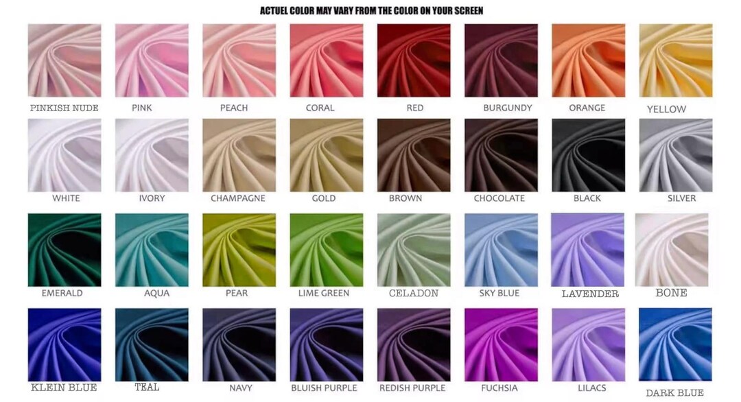 SATIN Fabric Samples - Etsy