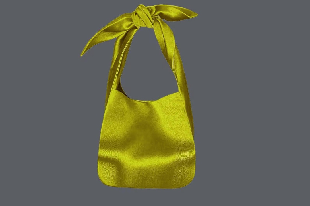 Chartreuse Green Satin Purse Bag Clutch for Wedding, Evening, and ...
