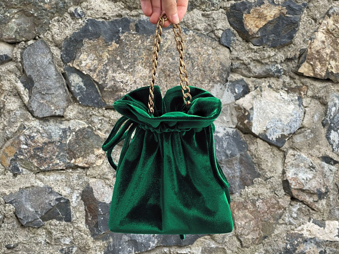 Emerald Green Knot Bag Purse, Dance & Prom Purse, Evening Pouch ...