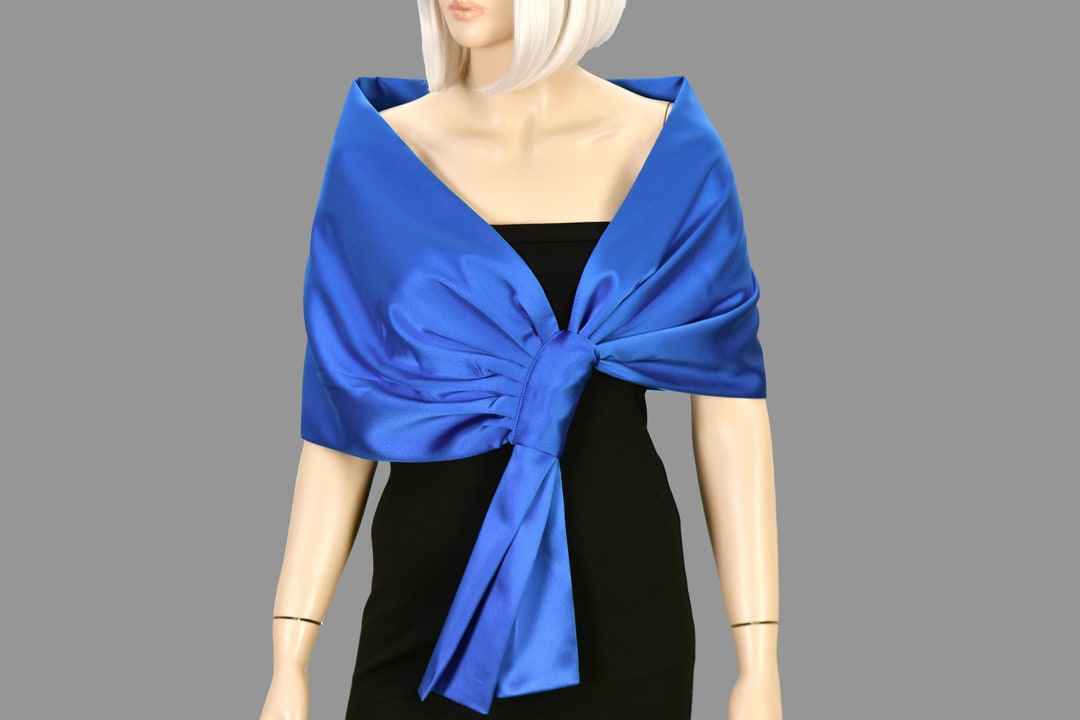 Satin Evening Shawl Wrap Stole Shrug, Formal Pull Through Dress Cover ...