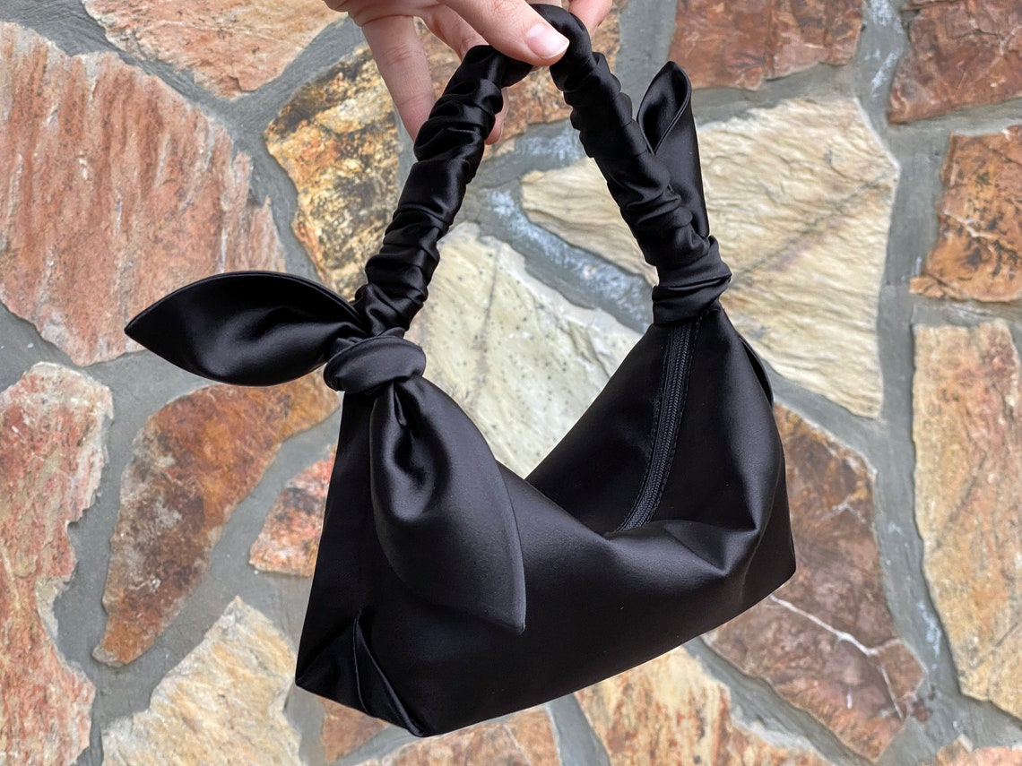 Small Satin Evening Wedding Prom Purse Bag, Simple Small Satin Elegant ...