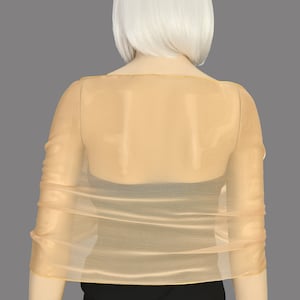 Gold Color Summer Shawl Wrap Bolero Shimmering Chiffon, Wedding Shrug ...
