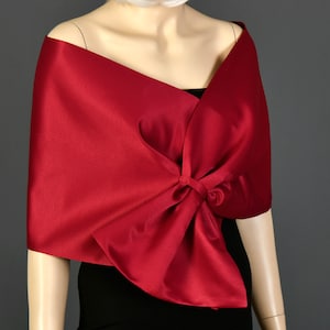Red Evening Wrap, Formal Hands Free Shawl, Mother of the Bride Dress ...