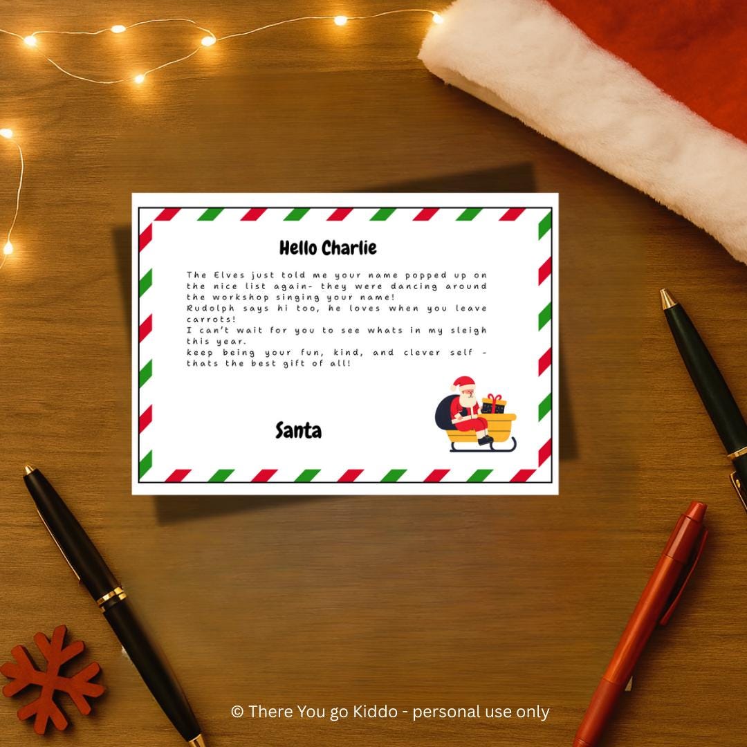 A Letter to Santa North Pole Express Mail Nice List Good Behaviour a ...