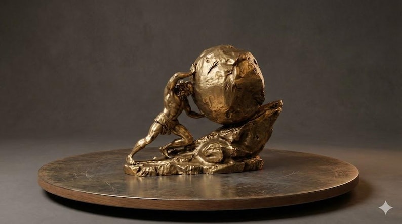 Sisyphus Statue: Greek Mythology Bronze Sculpture, Office Decor - Etsy