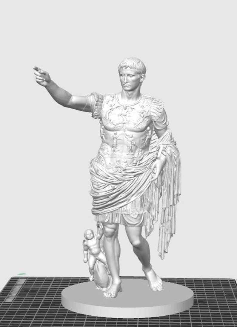 Roman Emperor Augustus Statue - Minimalist White Decor - Large Desktop ...