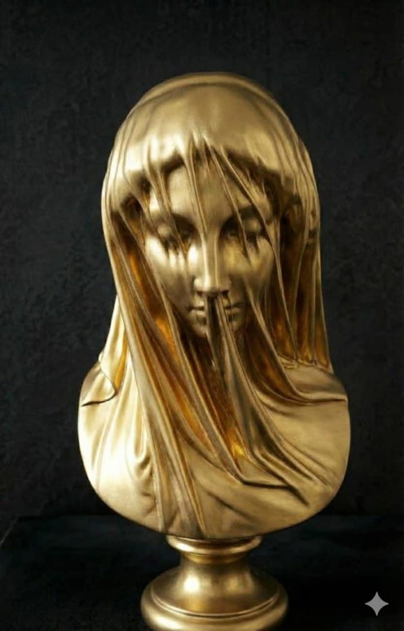 Veiled Lady Bust Sculpture, Veiled Virgin Statue - Etsy