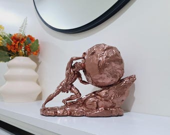 Sisyphus and the Eternal Boulder, Bronze Sisyphus Statue, Greek ...