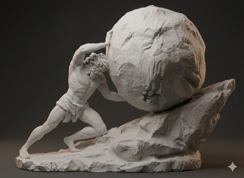 Sisyphus Statue: Greek Mythology Bronze Sculpture, Office Decor - Etsy