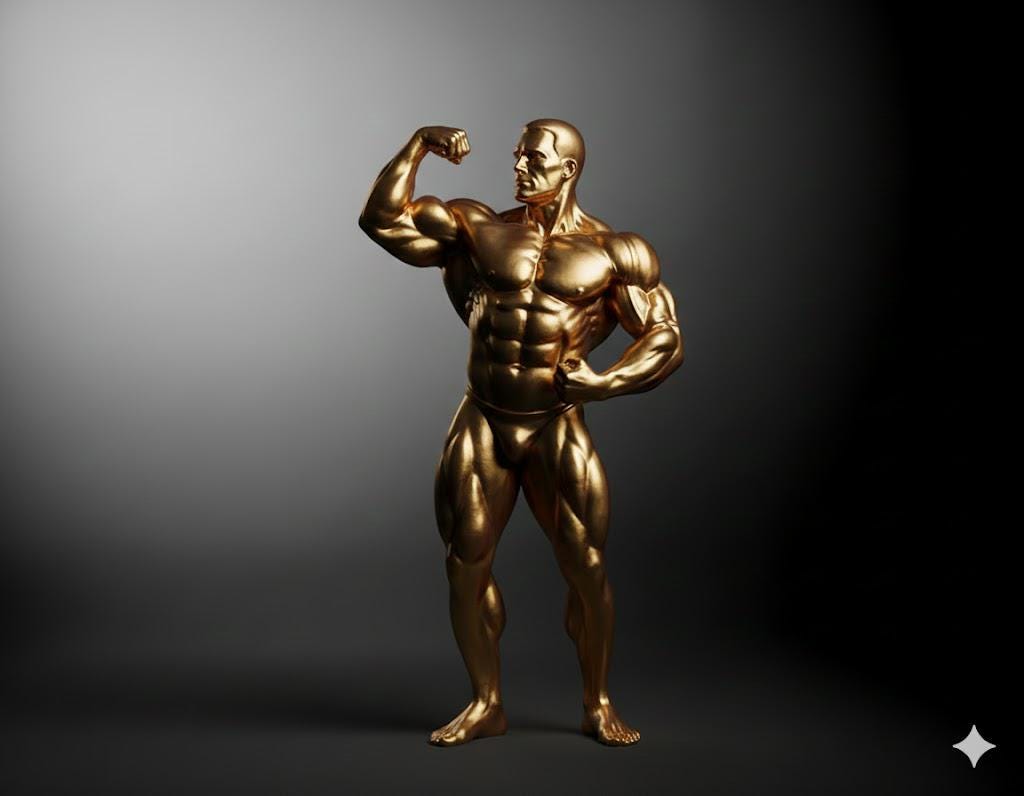 Minimalist Bodybuilding Statue, Office Gym Decor (20cm) - Etsy