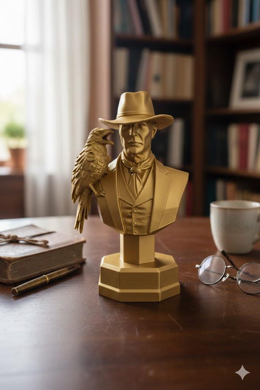 Raven Man Statue - Mythological Library Decor - 3D Printed Artistic ...