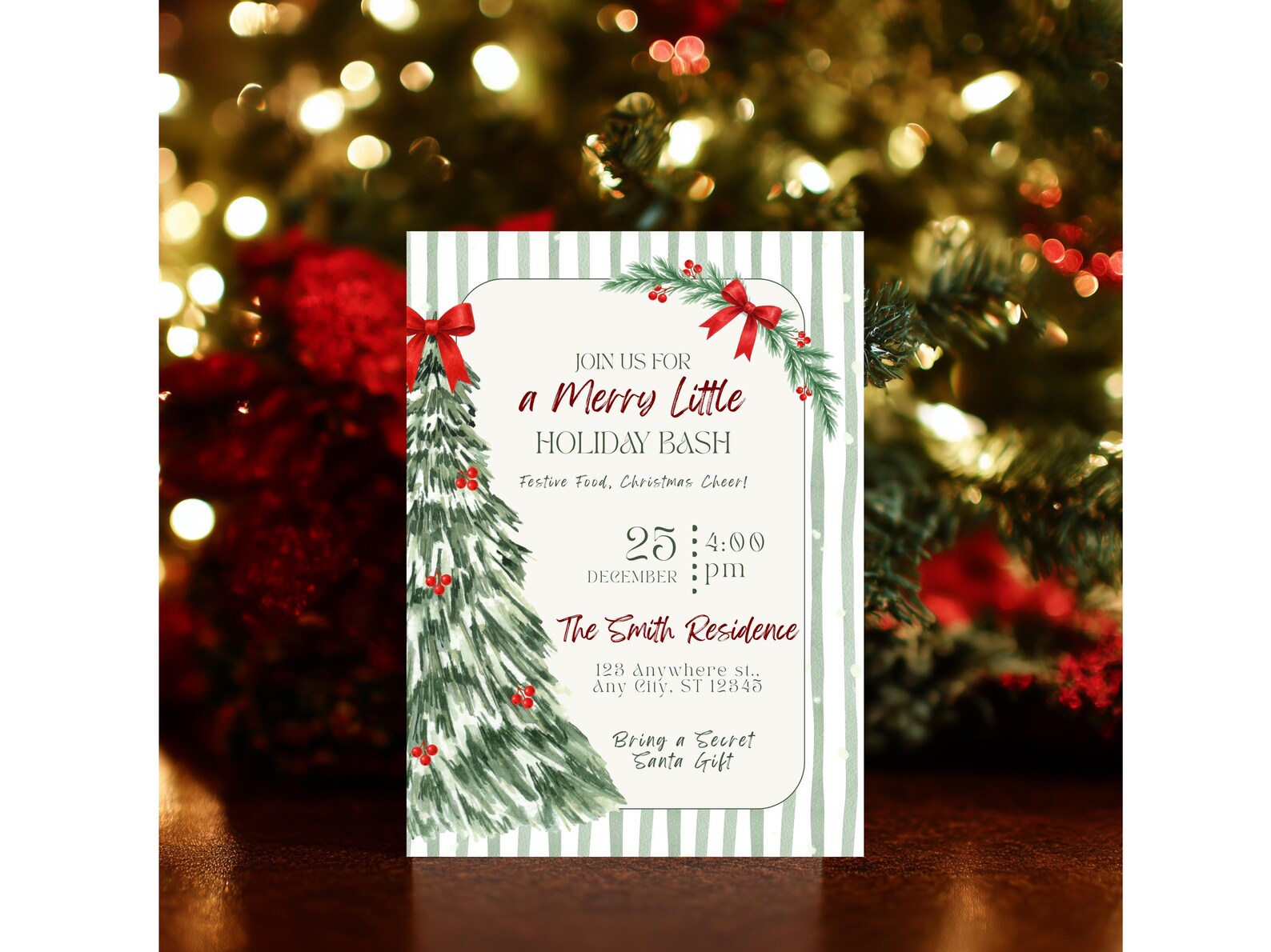 A Merry Little Holiday Bash Invitation, Christmas Invite, Whimsical ...