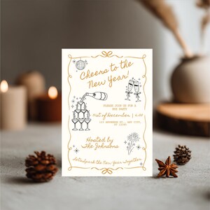 New Years Eve Party Invitation | NYE Party Invite | Cheers to the New ...