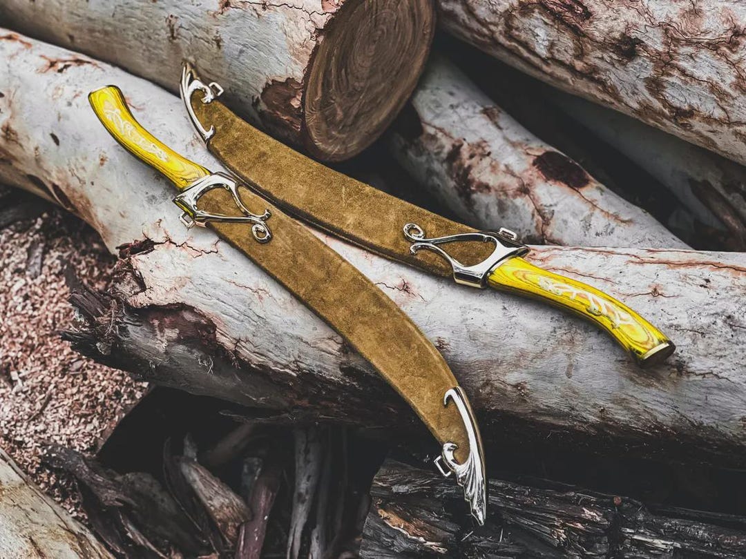 Handmade Legolas Swords Duo: Etched Stainless Steel, Fantasy Cosplay ...