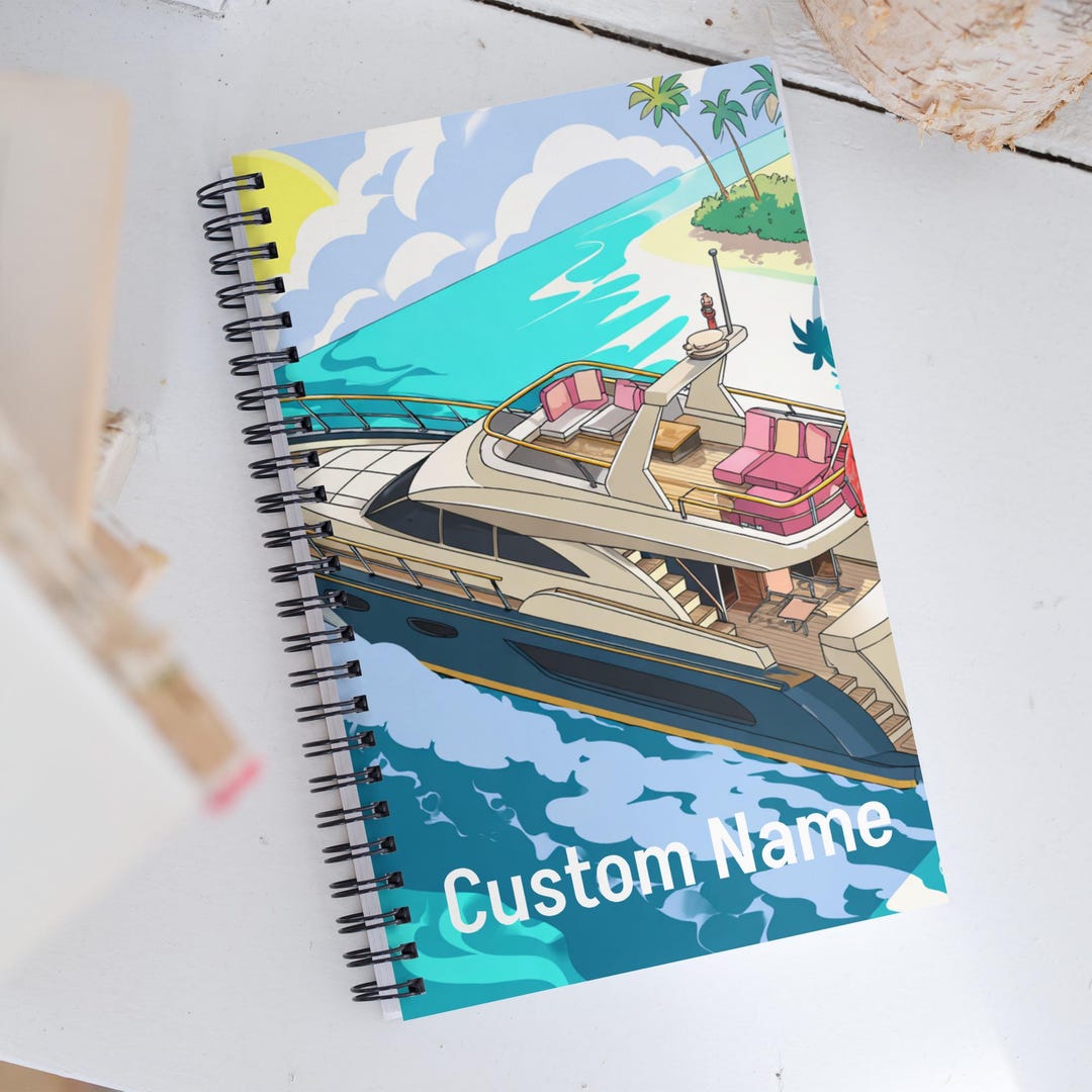 Personalized Spiral Notebook • Custom Boat Name Journal • Nautical ...