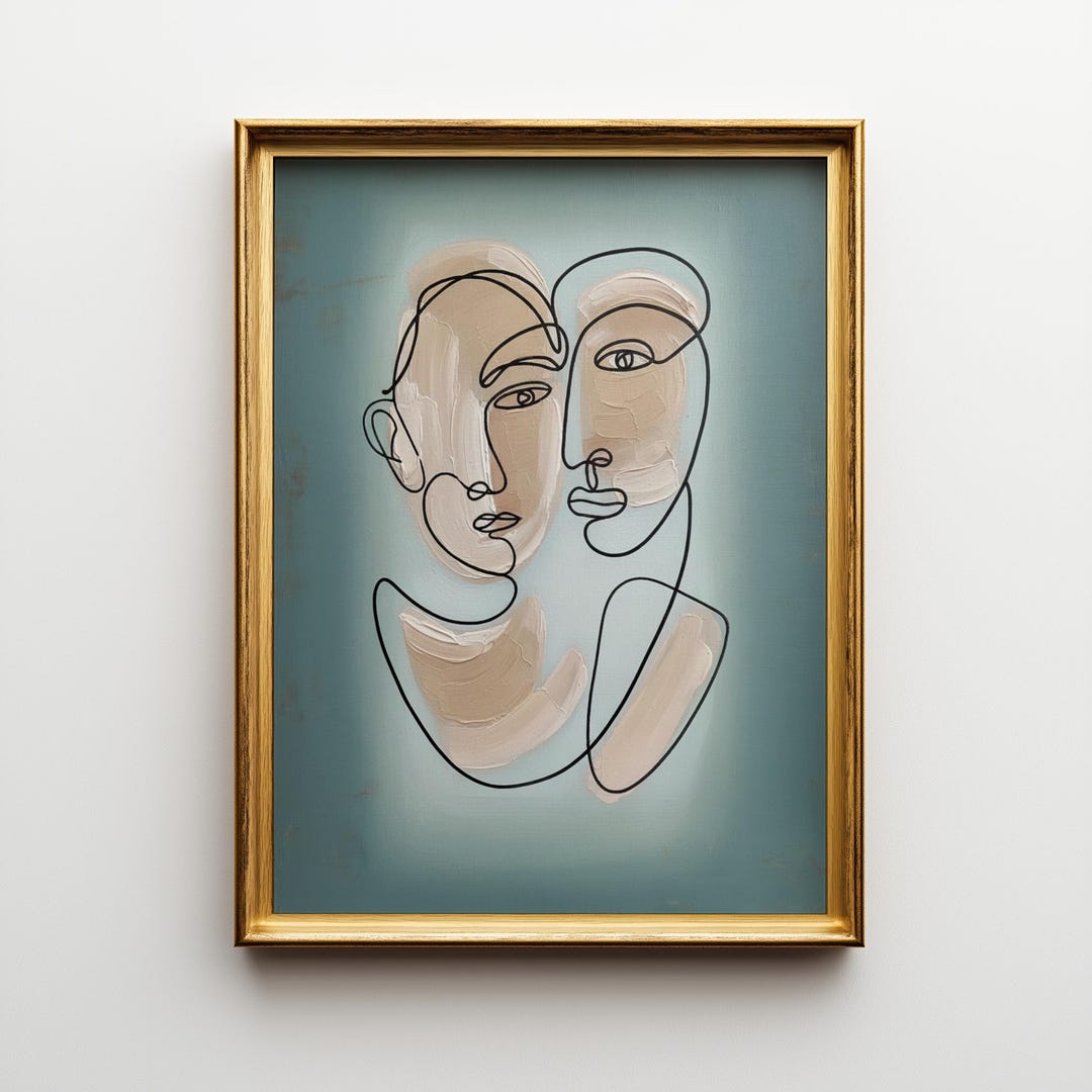 Pablo Picasso Poster, Single-line Abstract Faces, Modern Minimalist Art ...