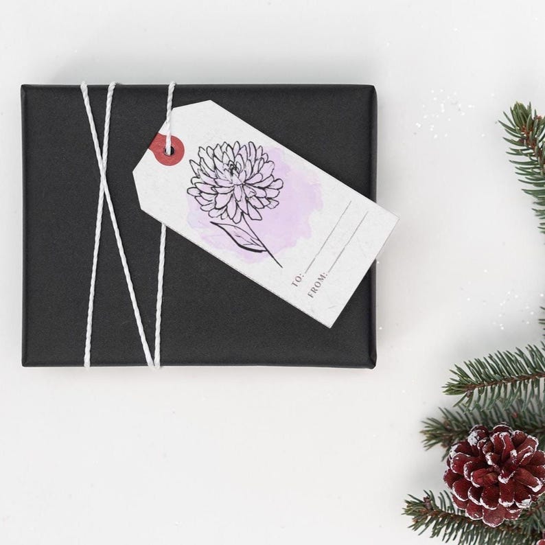 Hand-drawn Floral Gift Tags, Printable Holiday Tags (digital Download ...