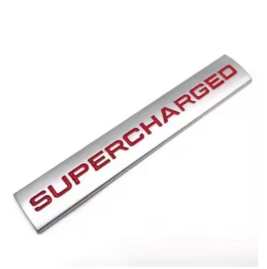 Silver Red Supercharged 3D Metal Emblem – Car Rear Trunk Badge Sticker ...