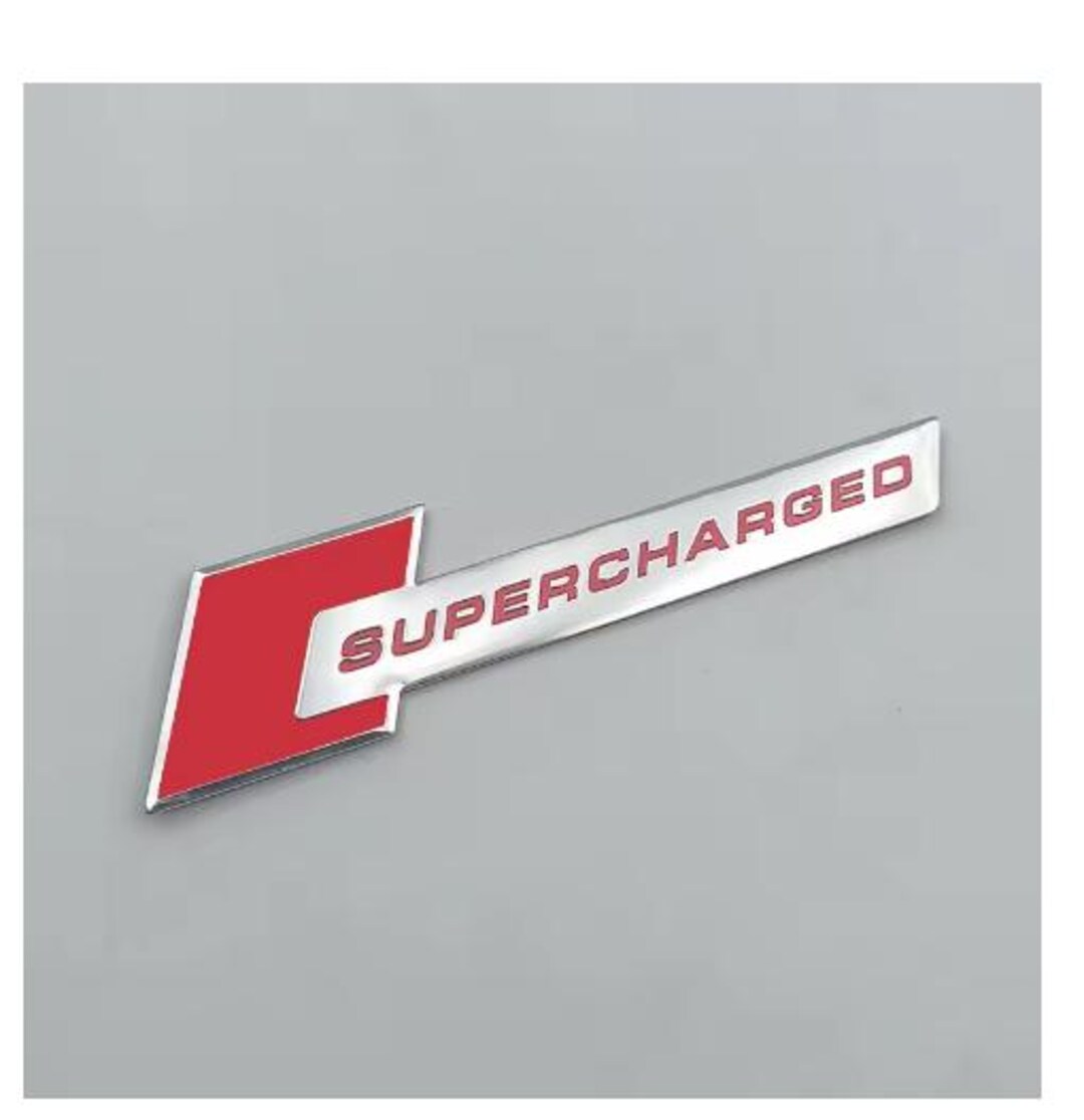 Red Silver 3D Aluminum Logo Supercharged Emblem Car Rear Trunk Fender ...
