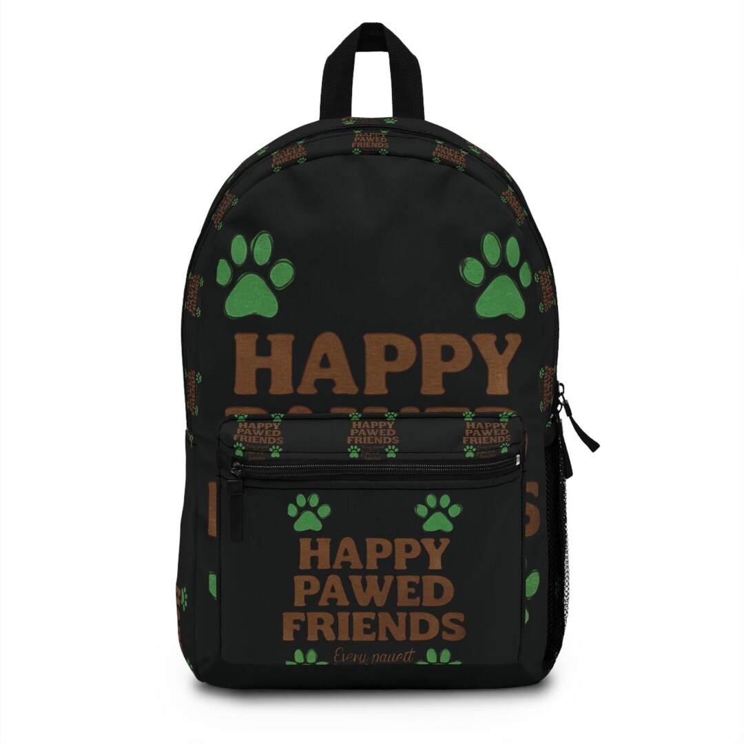 Happy Pawed Friends Backpack | Dog Paw Print Pattern - Etsy