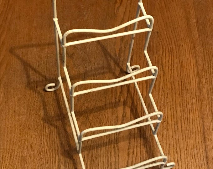 Vintage 4 Tier Metal Plate Rack Holder Stand/12"//free Standing or Wall ...