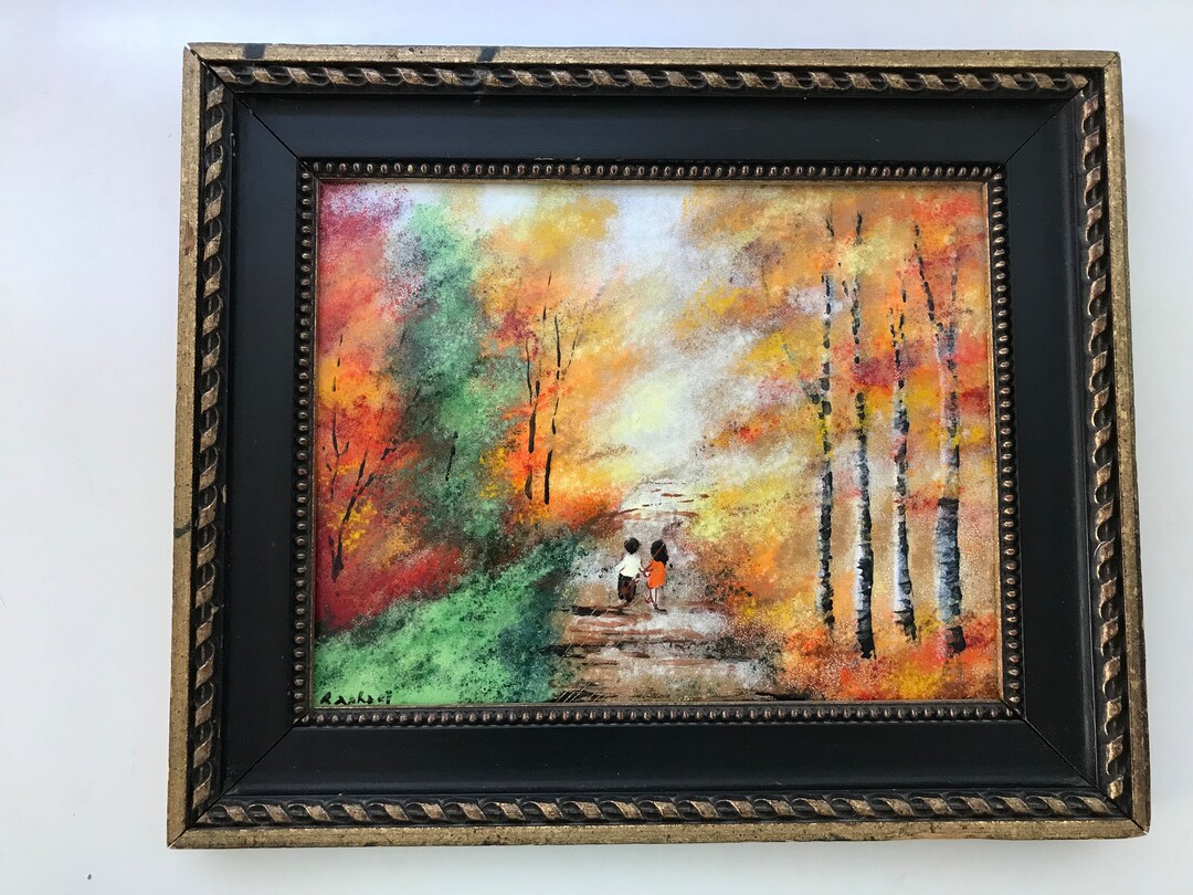 Vintage MCM 1970s Copper Enamel Impressionist Art Signed Raphael ...
