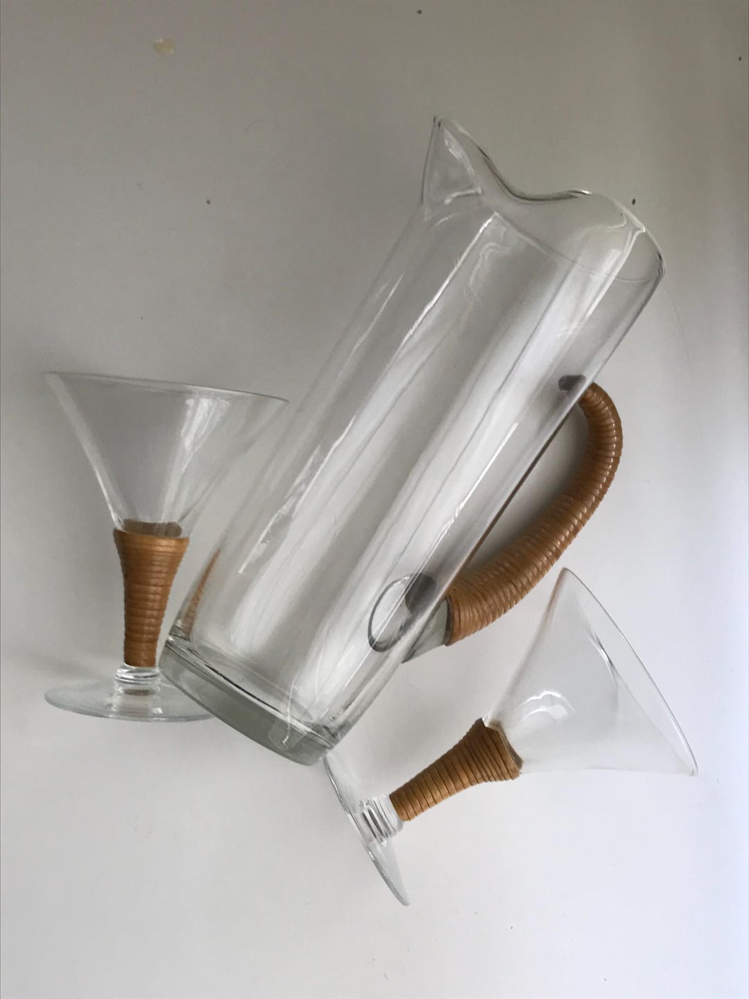 Vintage MCM Bar Ware Cocktail Martini Set Pitcher & 2 Glasses//mid ...