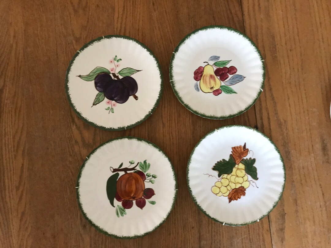 4 Southern Potteries Blue Ridge Decorative Plates/hand Painted - Etsy