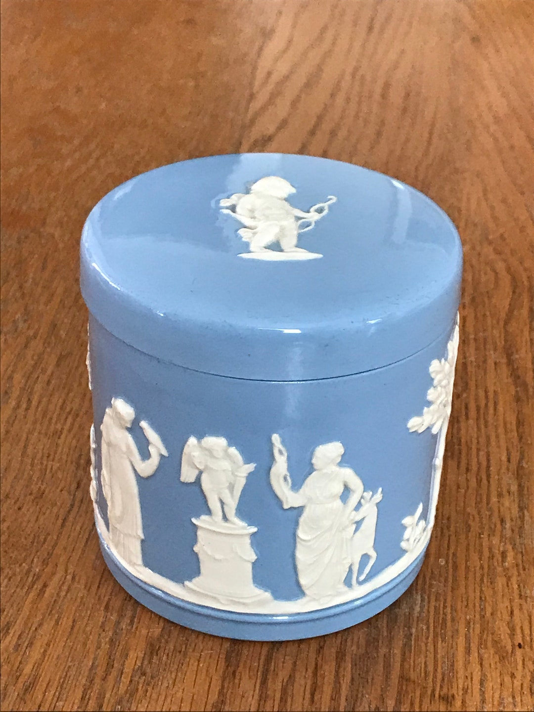 SALE Vintage Jasperware Canister Jar Trinket Box/dudson Hanley England ...