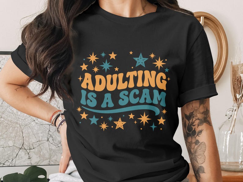 Adulting is A Scam PNG – Sarcastic Clipart Design (digital Download) - Etsy