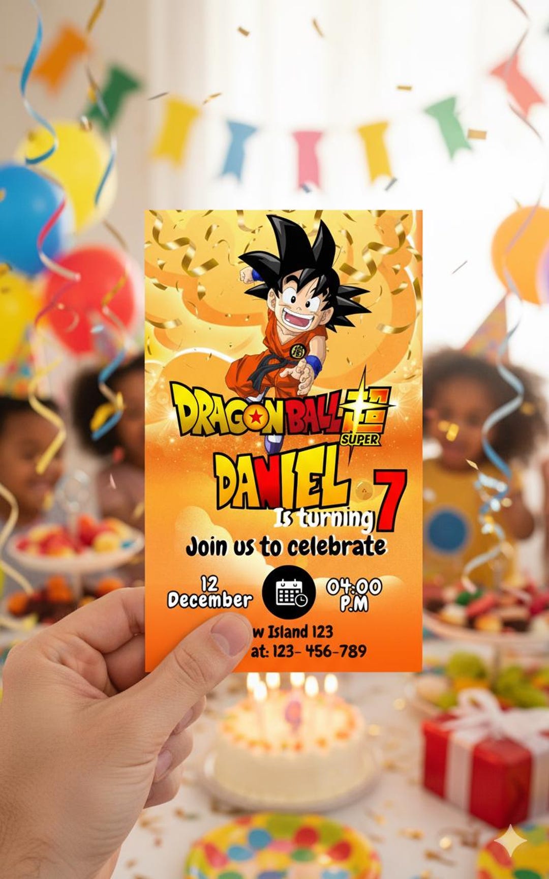 Invitación Digital En Imagen Goku Dragón Ball Z - Etsy