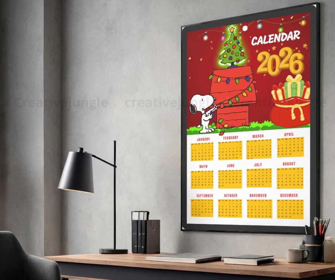 2026 Calendar Ready to Print With Snoopy Design, Tabloid Size - Etsy Canada